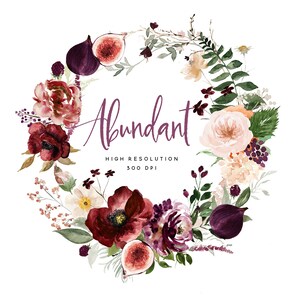 Watercolor Floral Wreath Clipart - Autumn Wreath - Fall Wreath ...