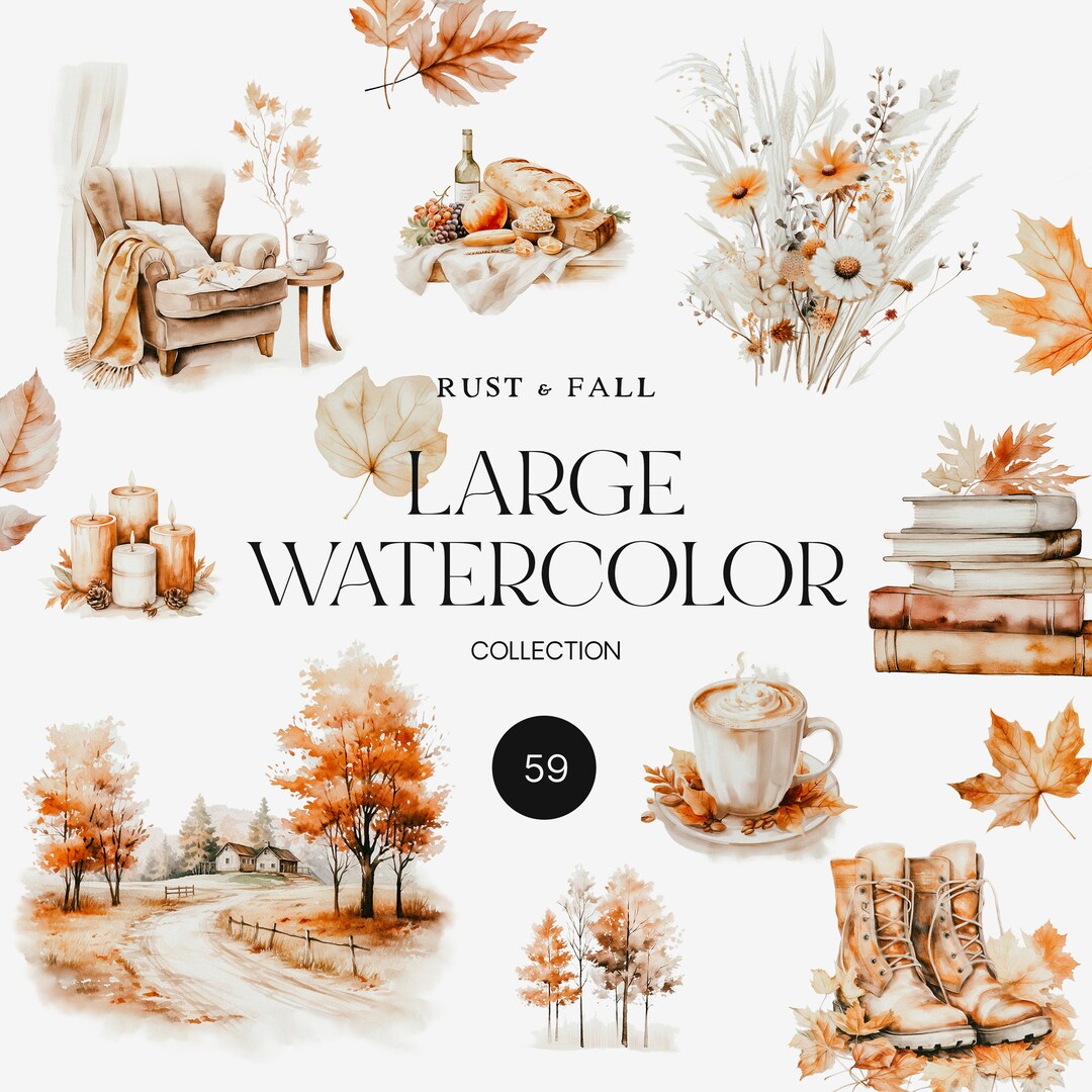 Autumn Watercolor Clipart - Watercolor Clipart - Fall Watercolor ...