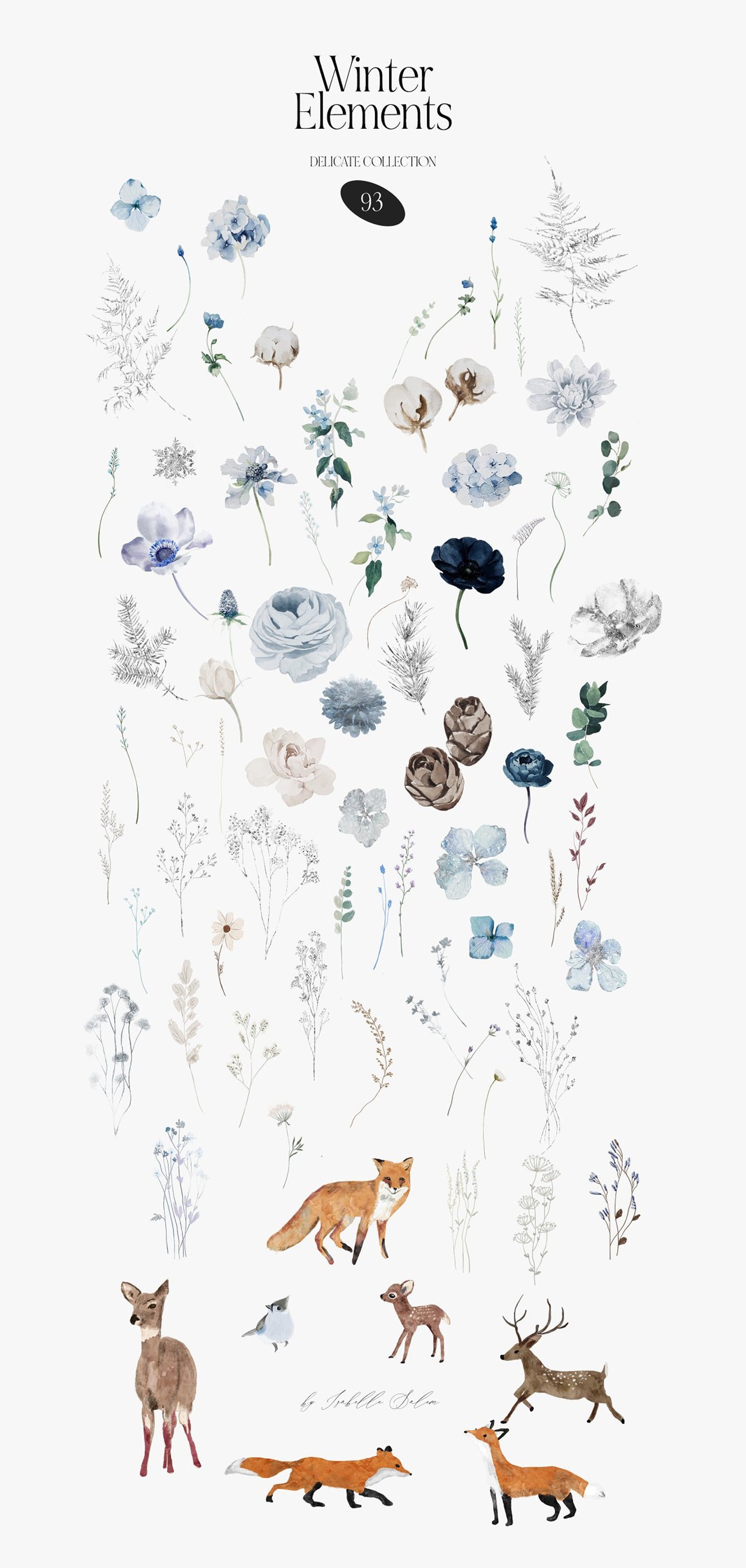 Watercolor Winter Clipart - Christmas Set Clipart - Winter Clipart ...