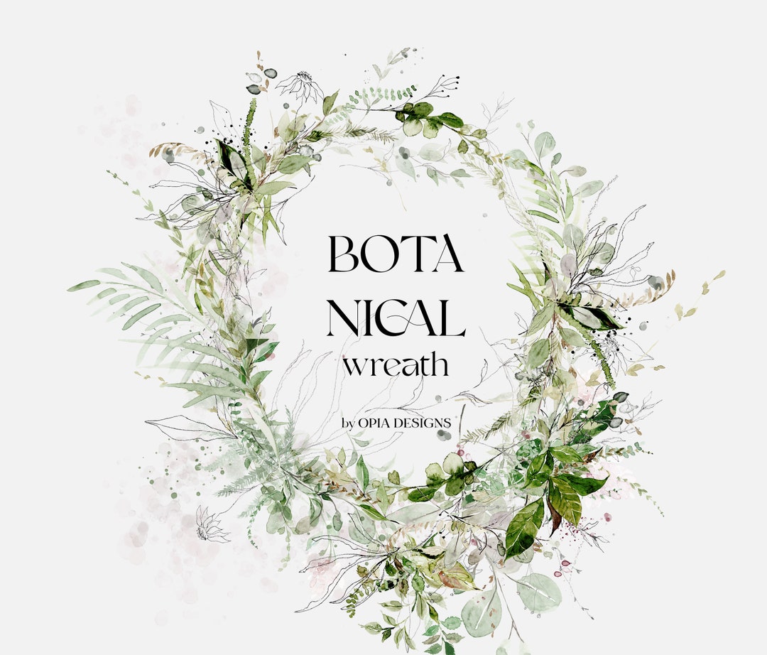 Watercolor Greenery Wreath Greenery Wreath Greenery Wreath - Etsy