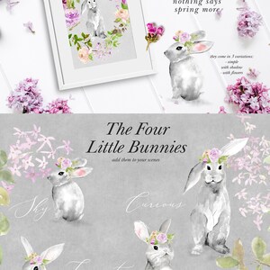 Spring Watercolor Bunnies, Easter Rabbit, Spring Clipart, Cute Bunny ...