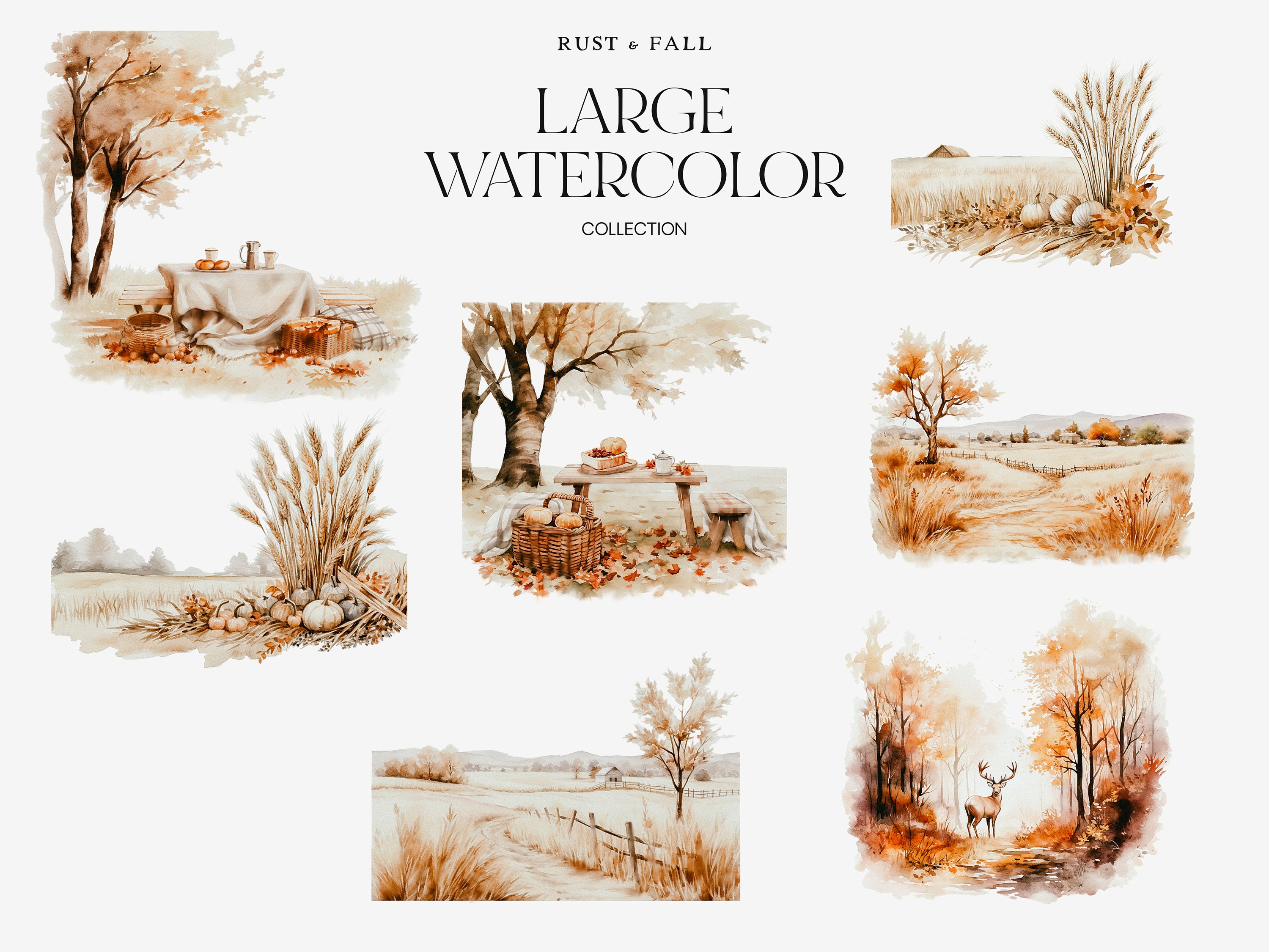 Autumn Watercolor Clipart - Watercolor Clipart - Fall Watercolor ...