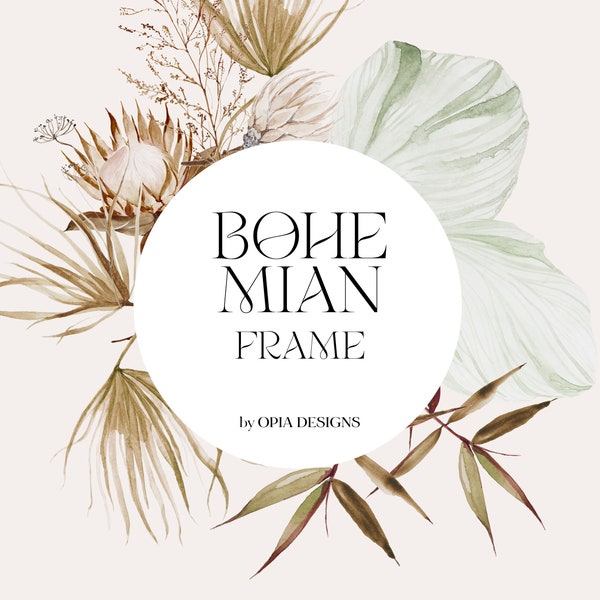 Boho Frame Clipart - Etsy