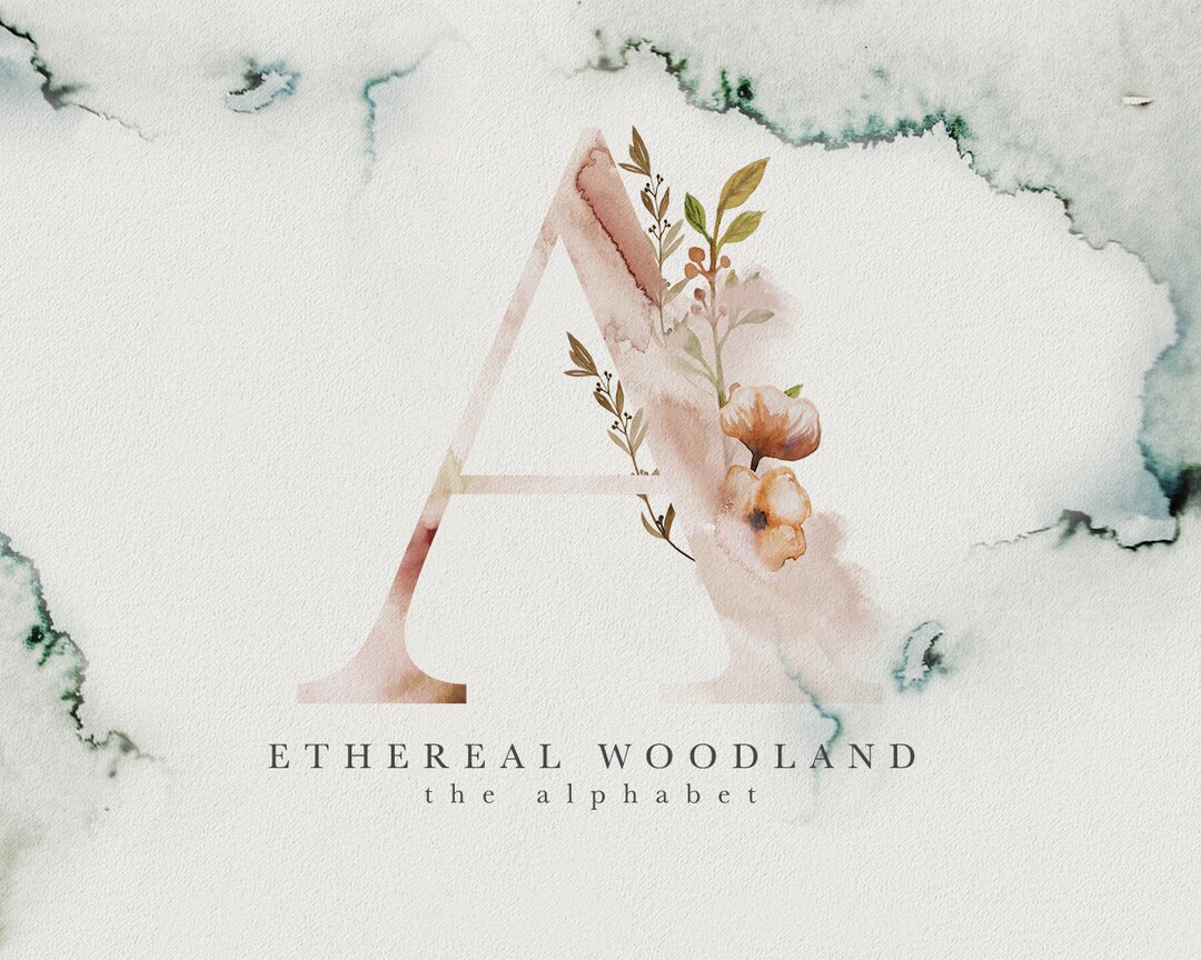 Woodland Alphabet - Watercolor Alphabet - Watercolor Letters - Rustic ...