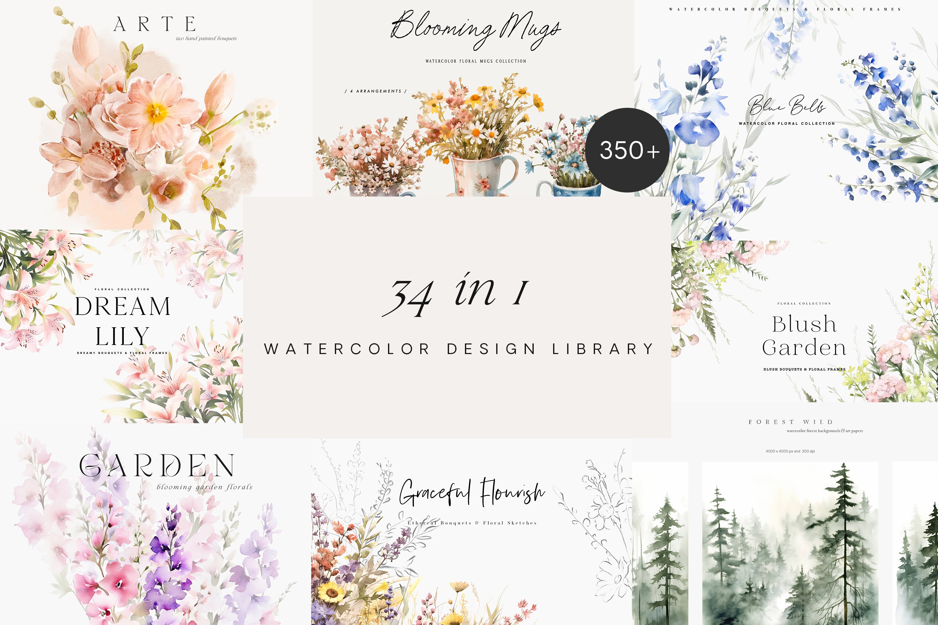 Watercolor Clipart Bundle - Late Summer Clipart Bundle - Watercolor ...