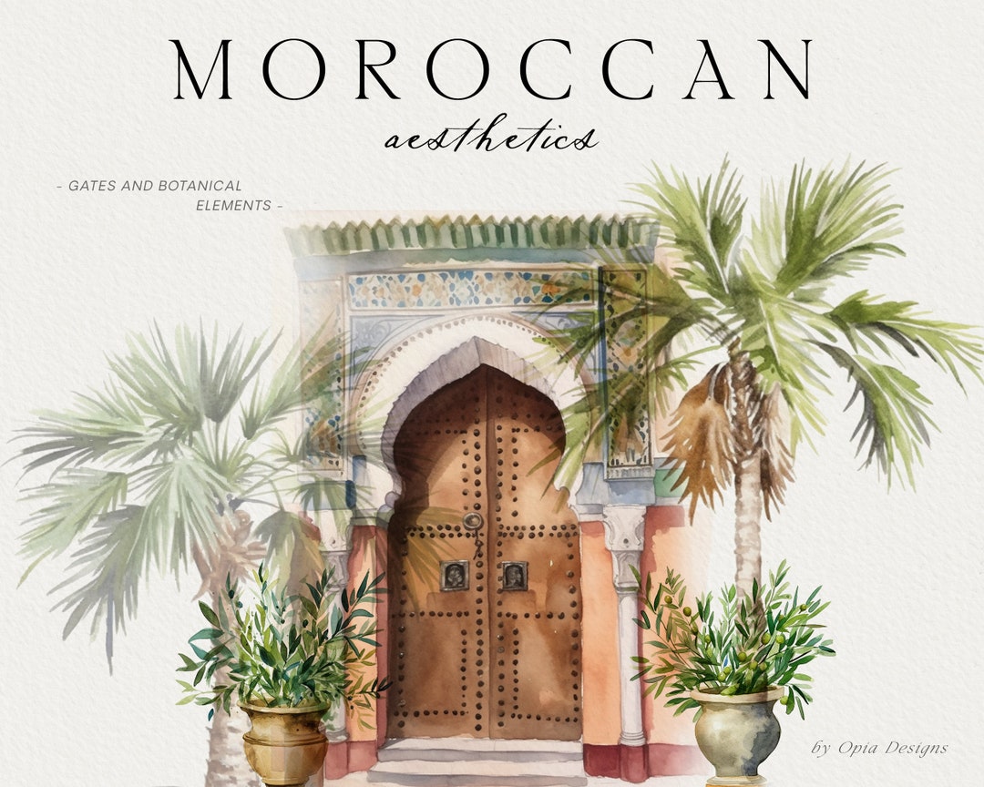 Moroccan Watercolor Clipart - Moroccan Aesthetics - Watercolor Moroccan ...