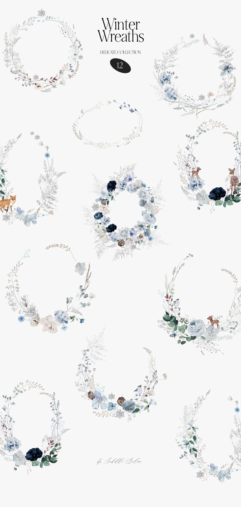 Watercolor Winter Clipart - Christmas Set Clipart - Winter Clipart ...