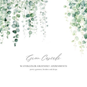 Watercolor Eucalyptus Clipart - Greenery Clipart - Watercolor Clipart ...