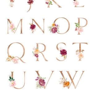 Watercolor and Foil Alphabet Embelished Letters Clipart - Etsy