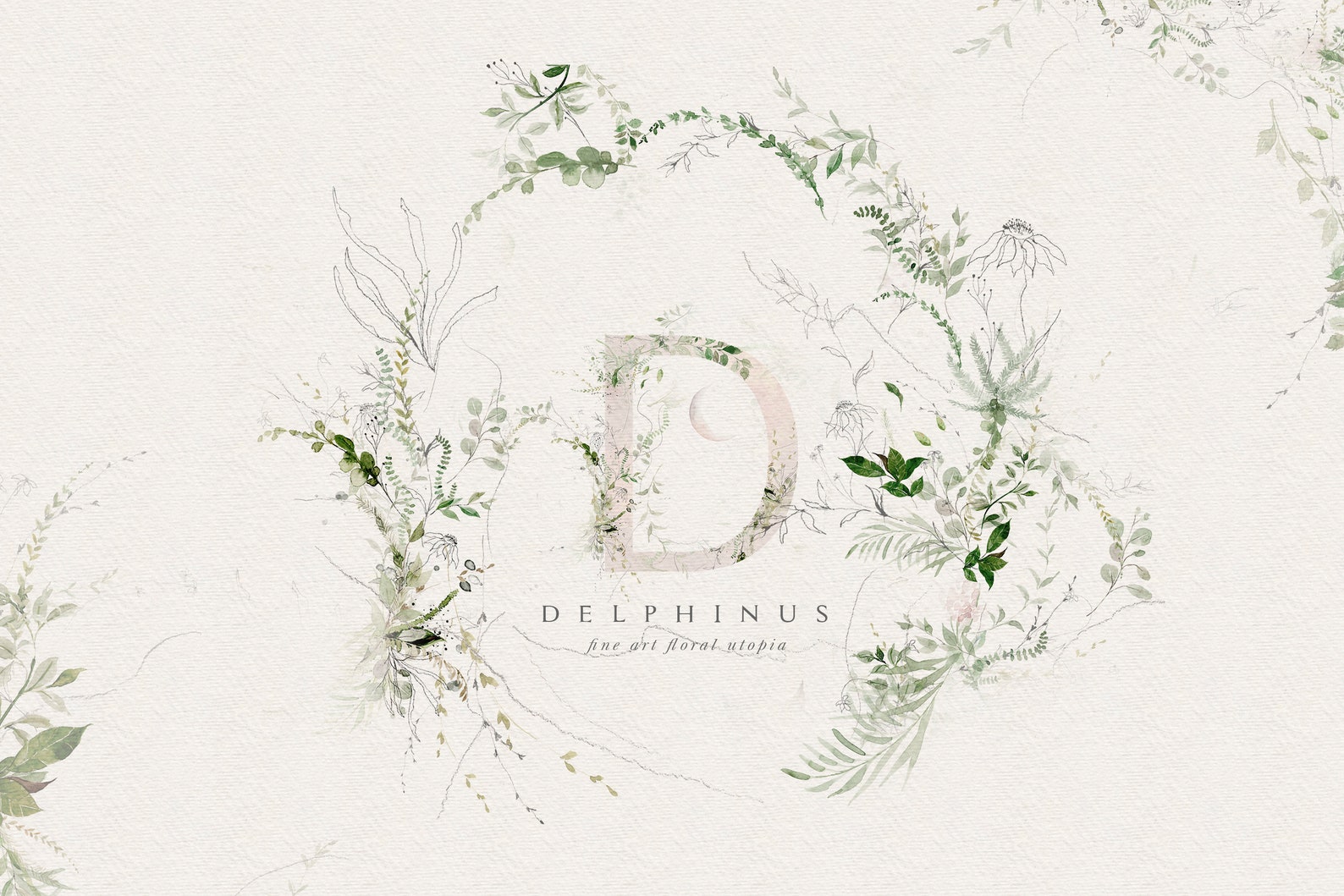 Fine Art Greenery Alphabet Monogram Letters Greenery - Etsy