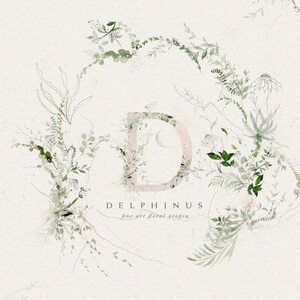 Fine Art Greenery Alphabet - Monogram Letters - Greenery Clipart ...