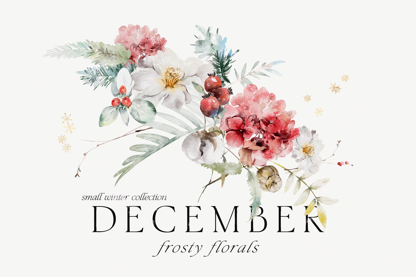Winter Floral Watercolor - Christmas Collection - Christmas Clipart ...