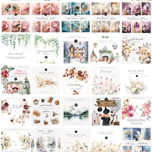 Watercolor Clipart Bundle -seasonal Clipart Bundle -watercolor Bundle ...
