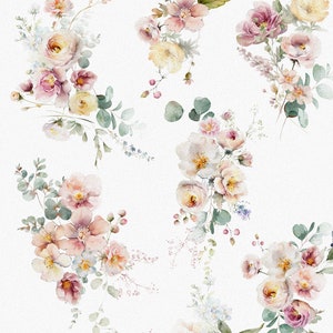 Watercolor Wild Flowers - Wild Flowers Clipart - Floral Clipart ...