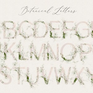 Fine Art Greenery Alphabet - Monogram Letters - Greenery Clipart ...