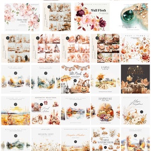 Watercolor Clipart Bundle -seasonal Clipart Bundle -watercolor Bundle ...