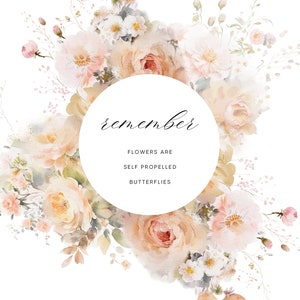 Watercolor Floral Clipart - Blush and Peach Flowers - Wild Floral ...