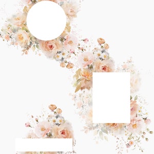 Watercolor Floral Clipart - Blush and Peach Flowers - Wild Floral ...