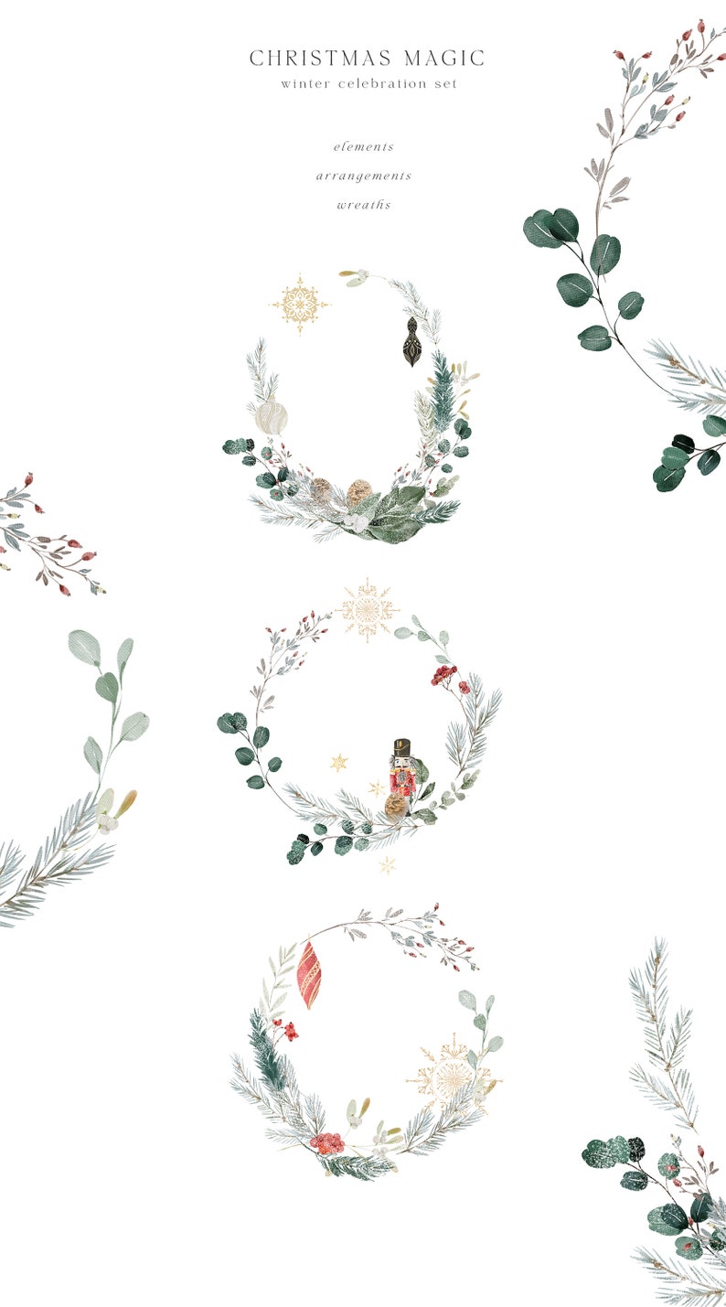 Christmas Watercolor Clipart Winter Clipart Watercolor - Etsy