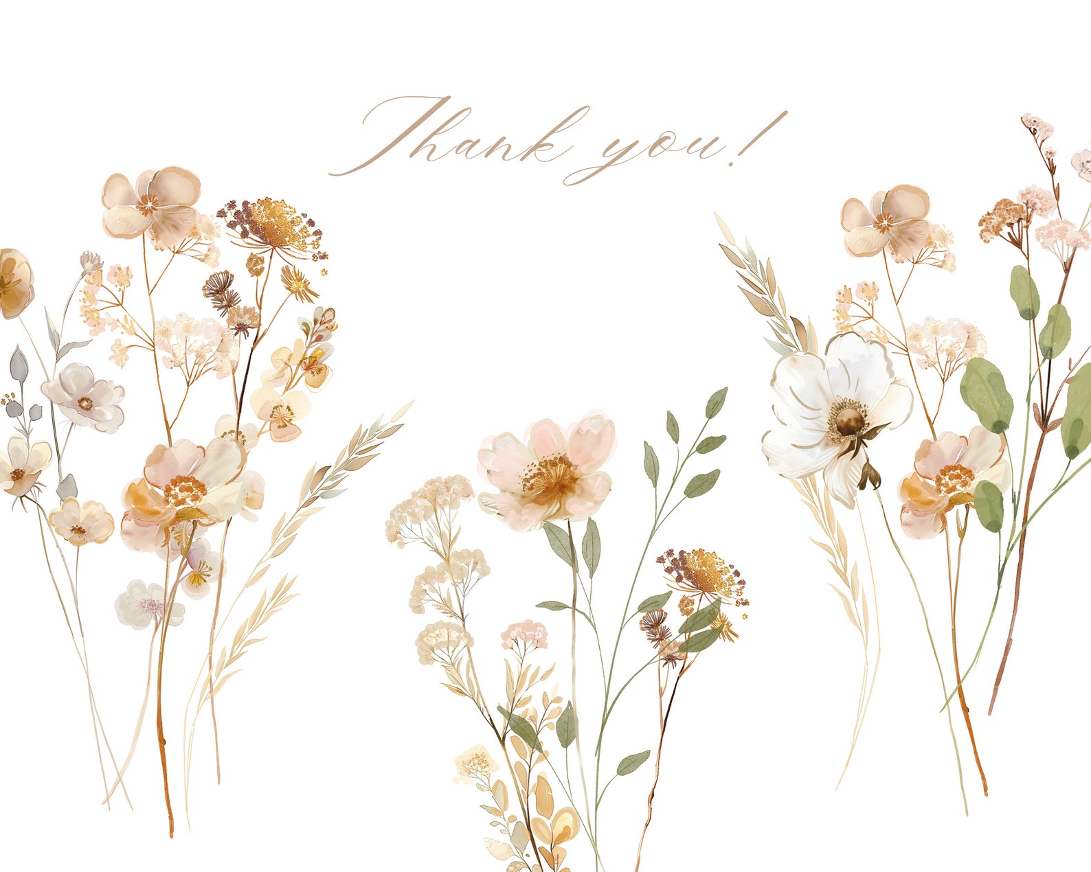 Boho Watercolor Floral Clipart Bohemian Floral Clipart Floral Clipart ...