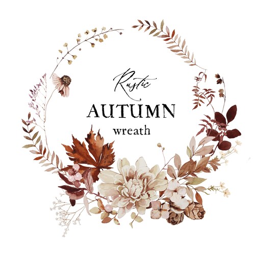 Autumn Watercolor Floral Clipart Fall Clipart Watercolor - Etsy
