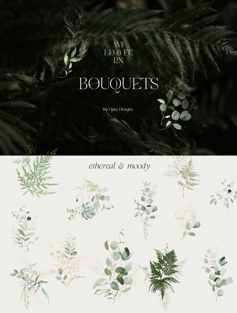 Watercolor Greenery Clipart - Eucalyptus Clipart - Watercolor ...