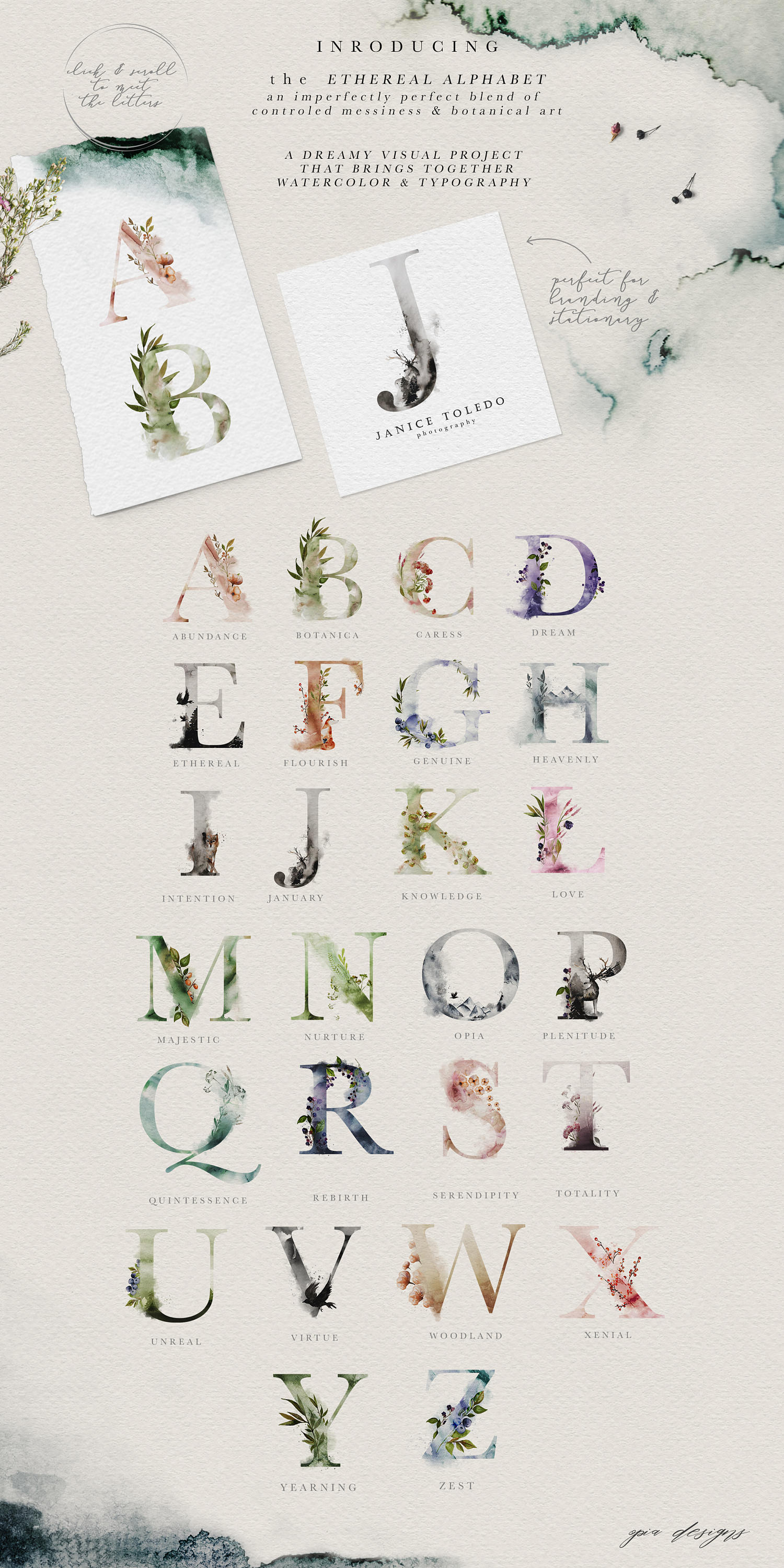 Woodland Alphabet - Watercolor Alphabet - Watercolor Letters - Rustic ...