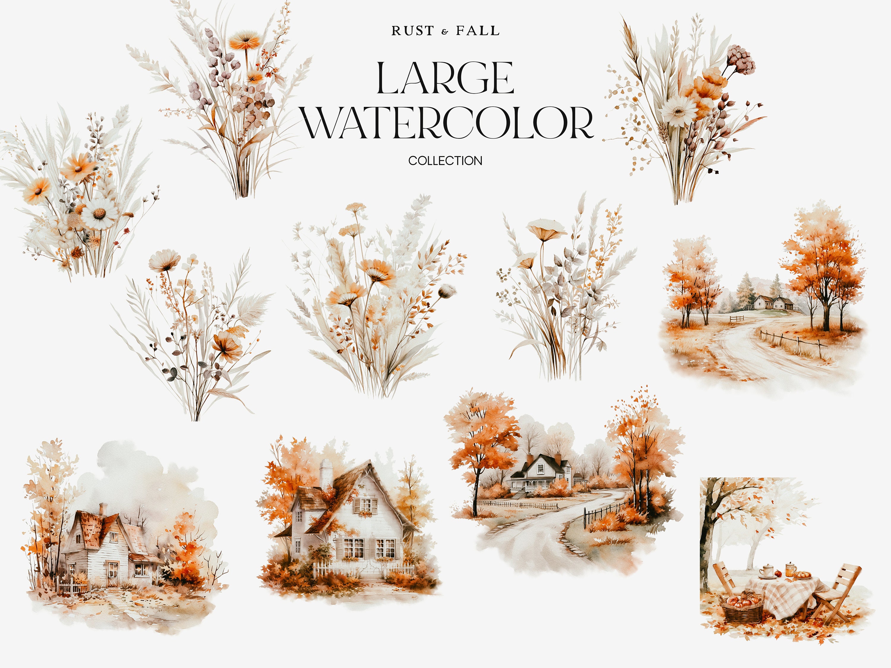 Autumn Watercolor Clipart - Watercolor Clipart - Fall Watercolor ...