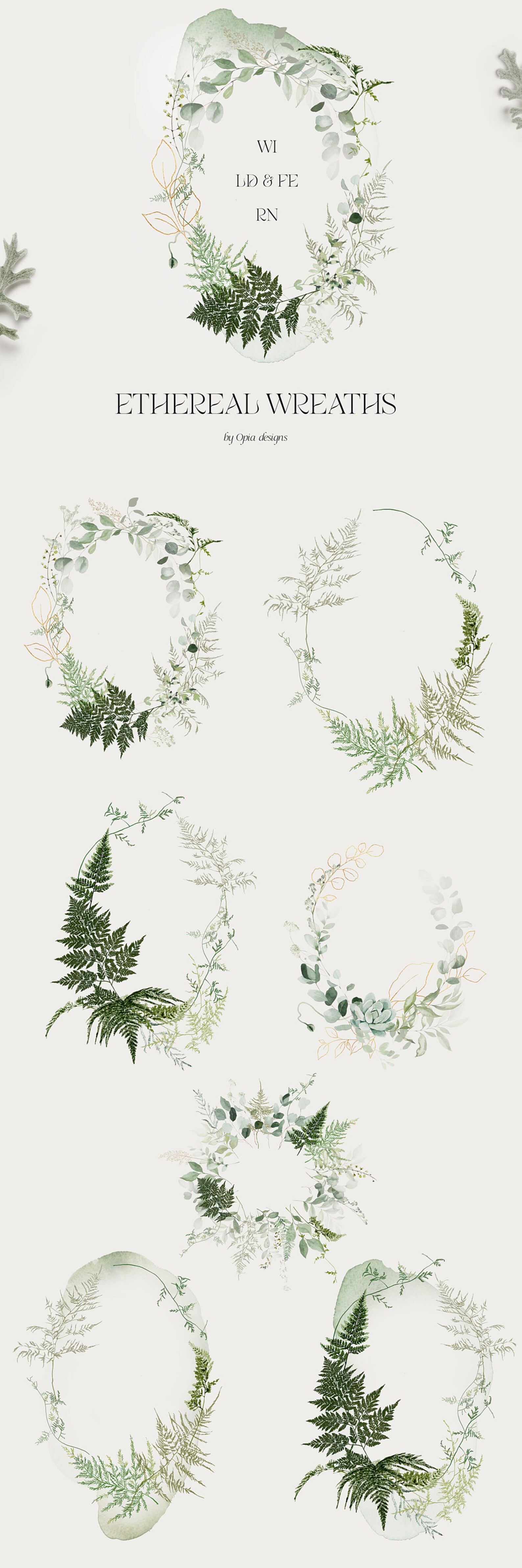 Watercolor Greenery Clipart Eucalyptus Clipart Watercolor - Etsy