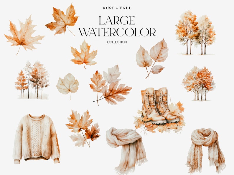 Autumn Watercolor Clipart - Watercolor Clipart - Fall Watercolor ...