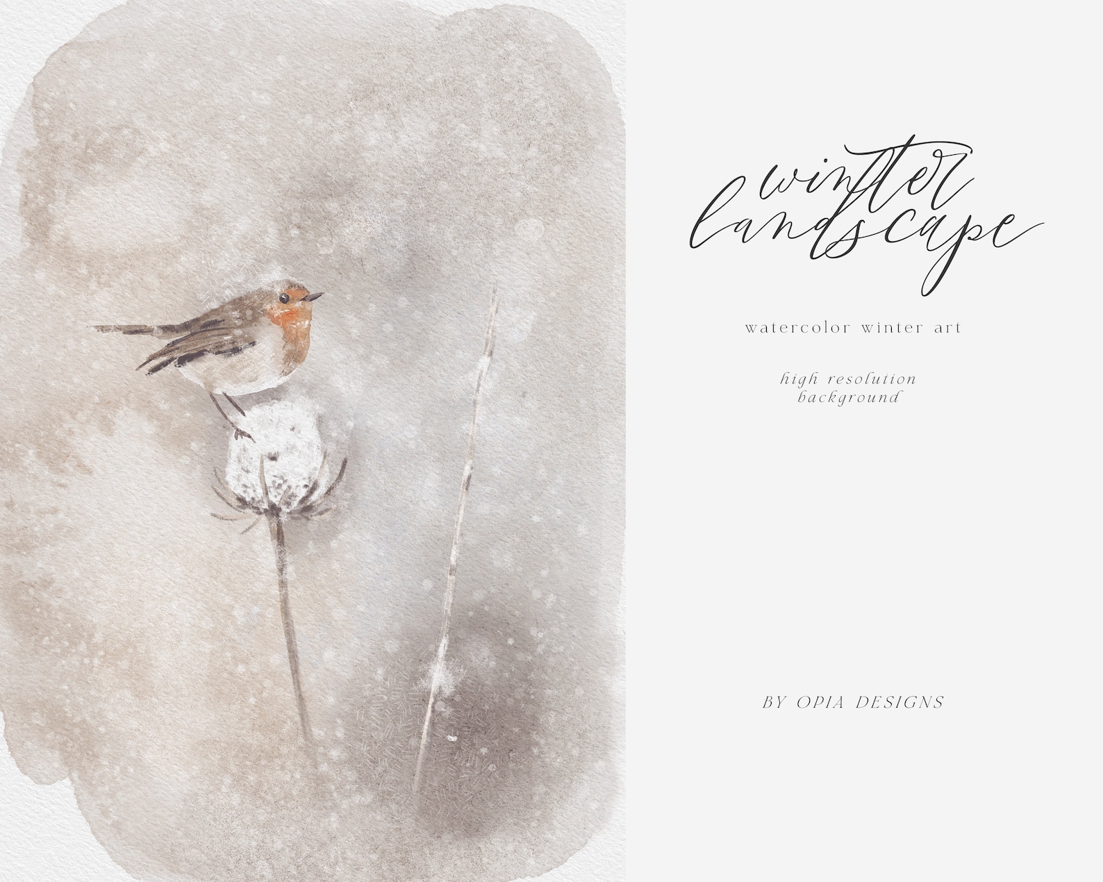 Winter Woodland Clipart - Winter Background - Winter Art - Christmas ...