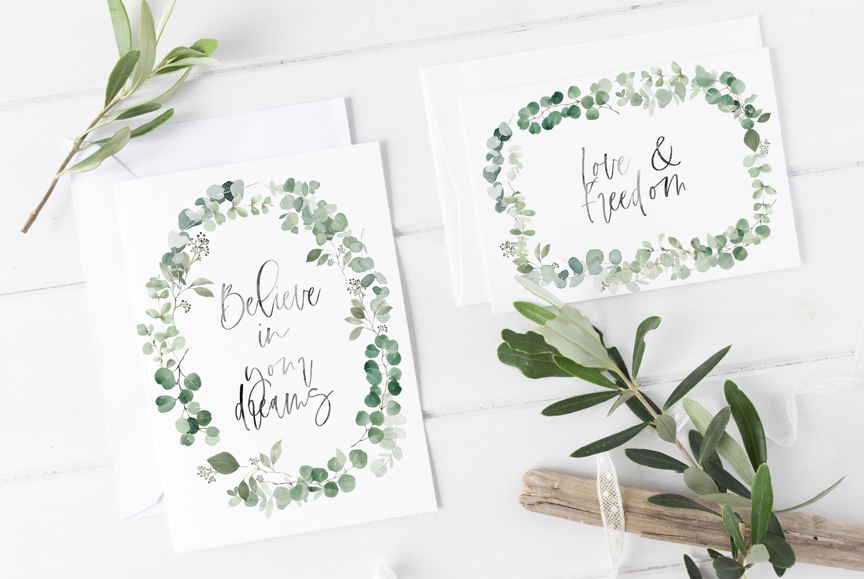 Watercolor Greenery Clipart Eucalyptus Clipart Watercolor - Etsy