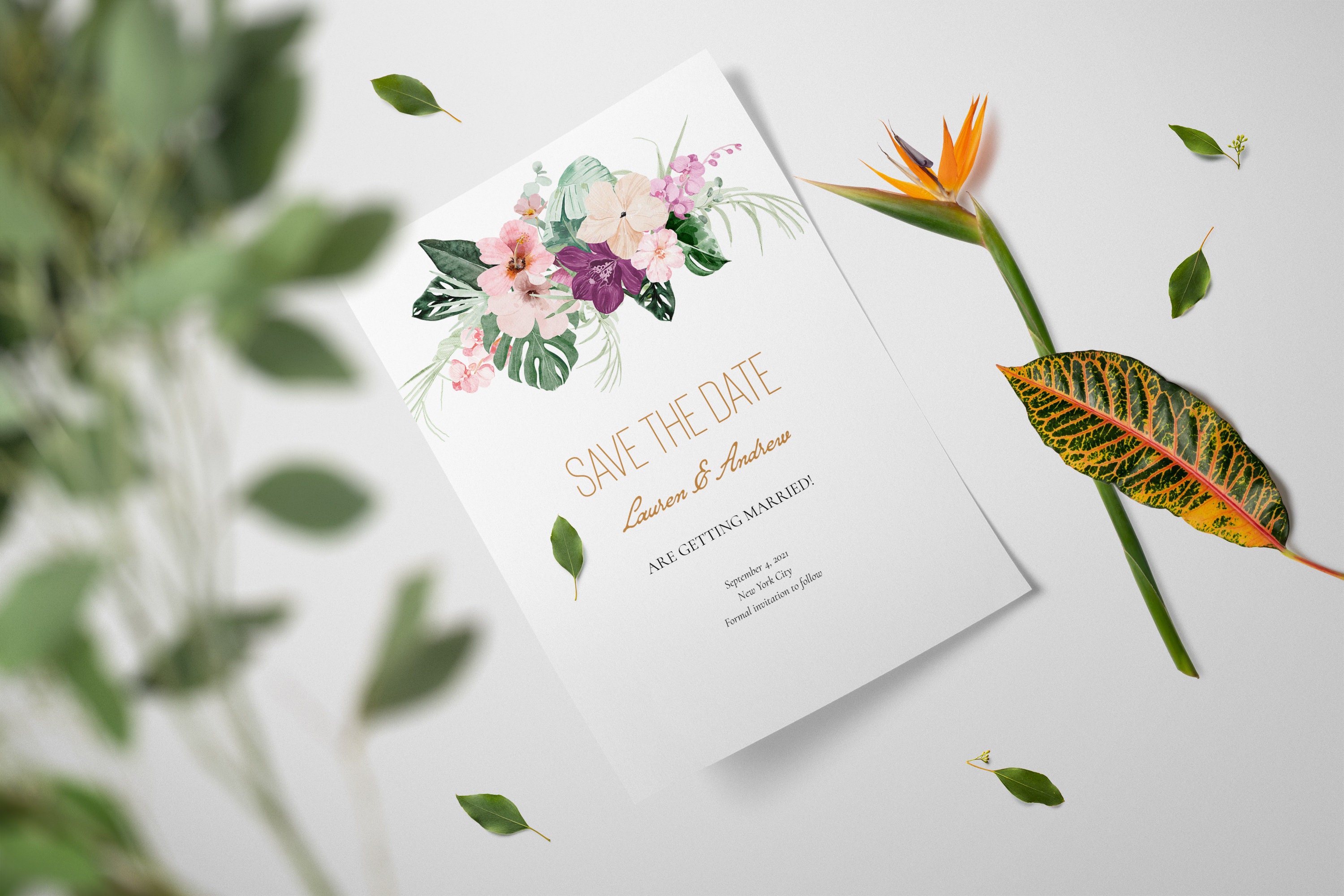Tropical Watercolor Clipart - Tropical Flowers - Tropical Leaves ...