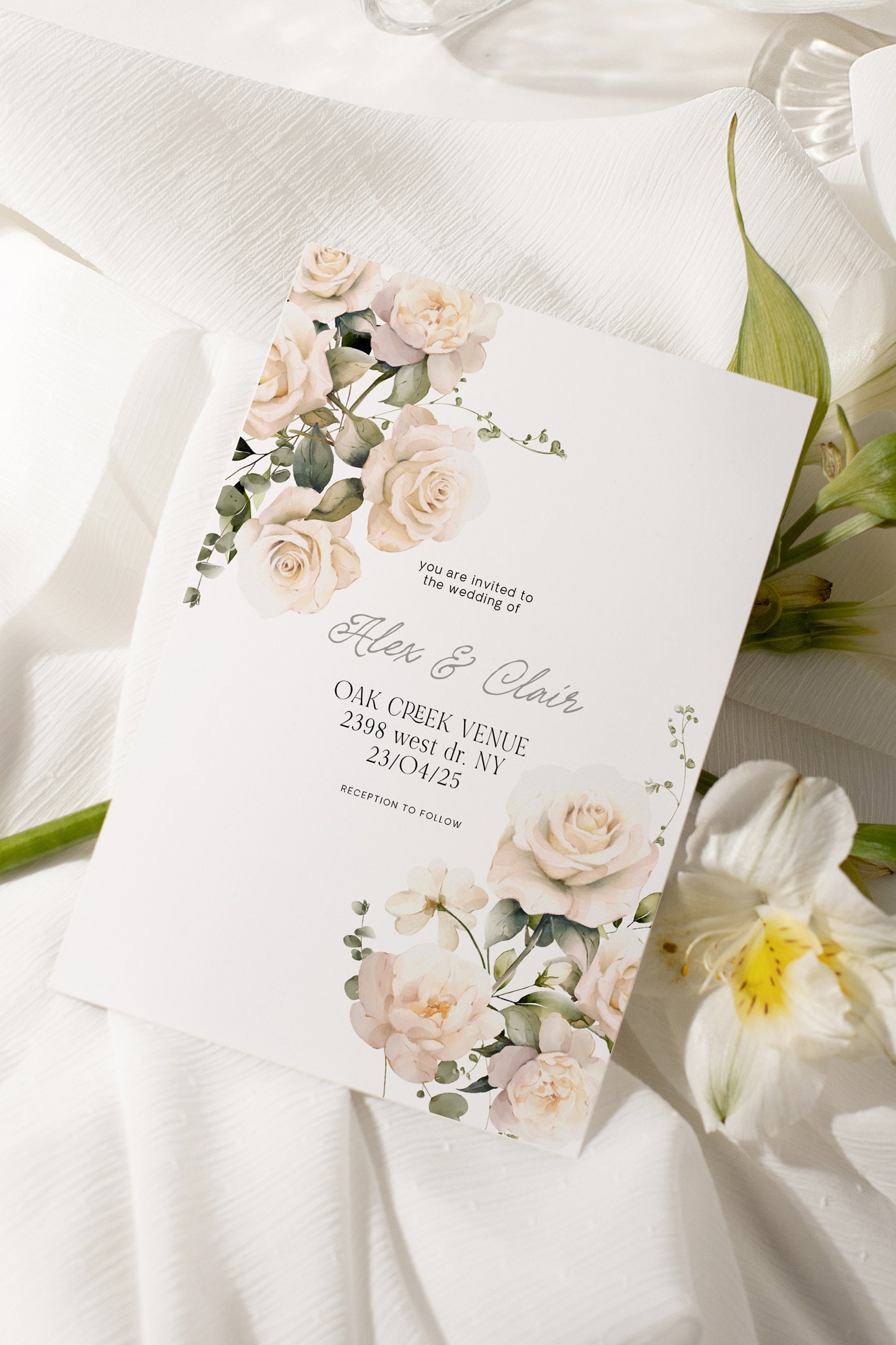Watercolor White Floral Clipart - Floral Clipart - Watercolor Clipart ...