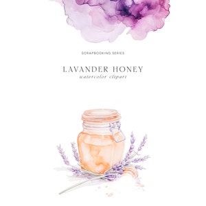 Lavender Watercolor Clipart - Honey Bees Clipart - Lavender Clipart ...