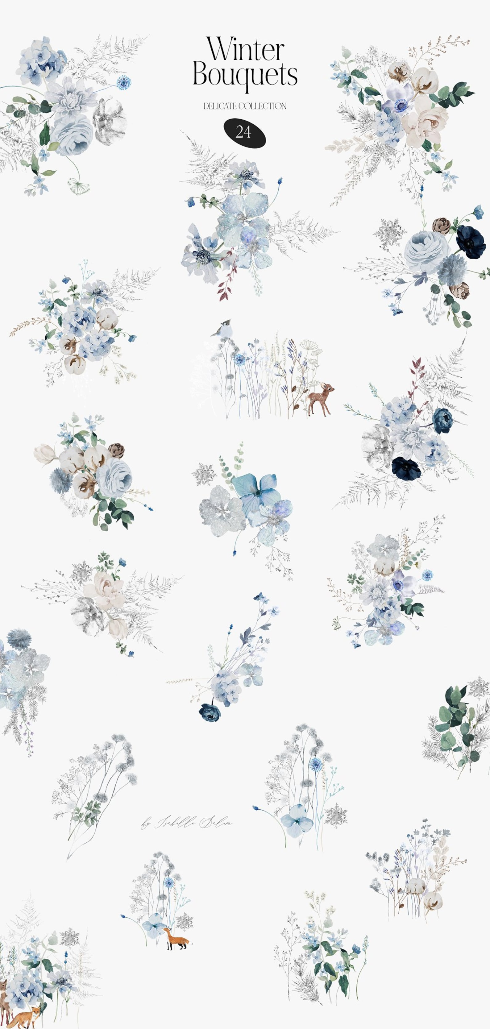 Watercolor Winter Clipart Christmas Set Clipart Winter - Etsy