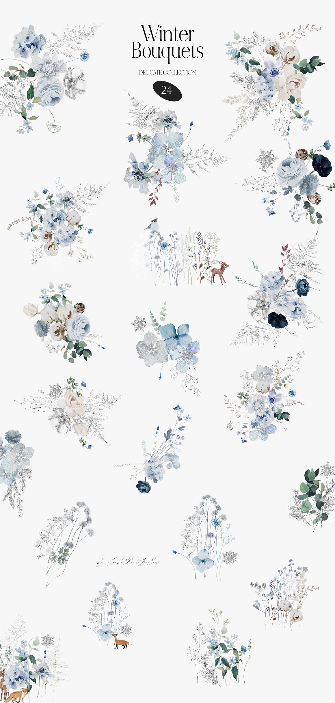 Watercolor Winter Clipart Christmas Set Clipart Winter - Etsy