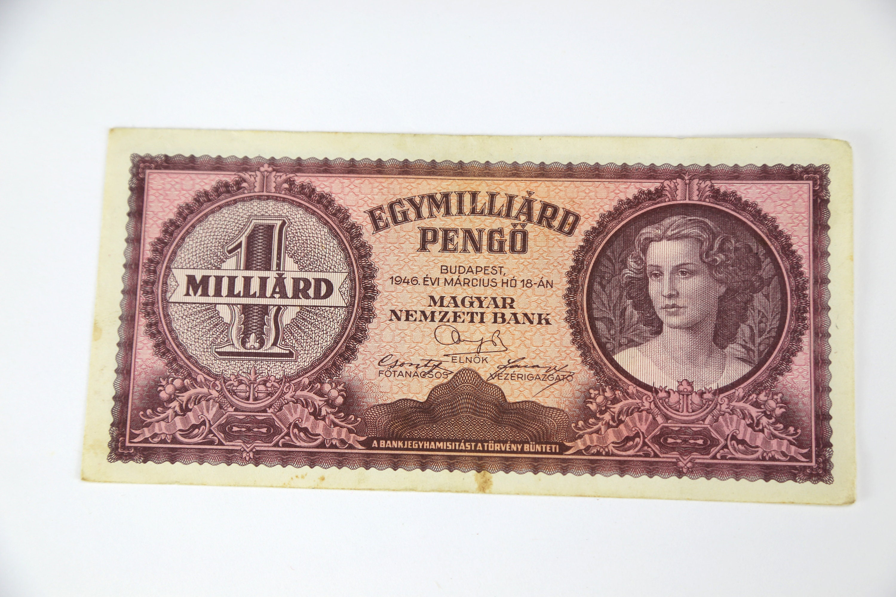 1946 Hungarian Pengo Banknote, 1 Milliárd Paper Money - Etsy