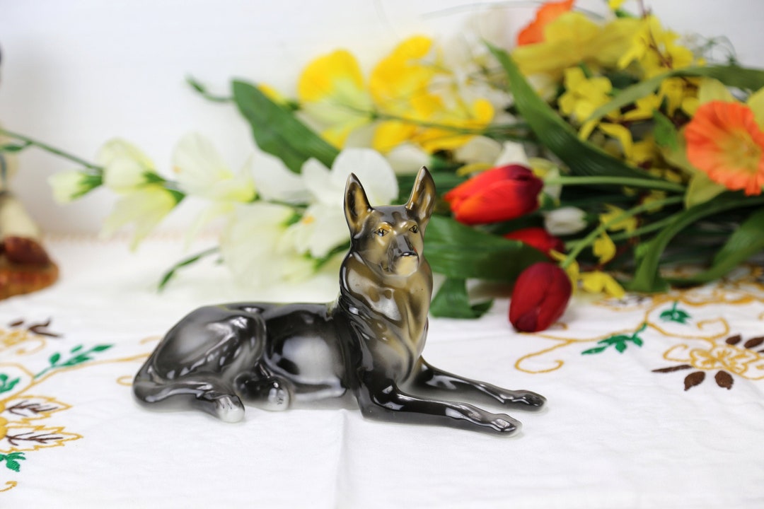 Vintage Hungarian Wolf Dog, Hollohaza Porcelain, Hand Painted Porcelain ...