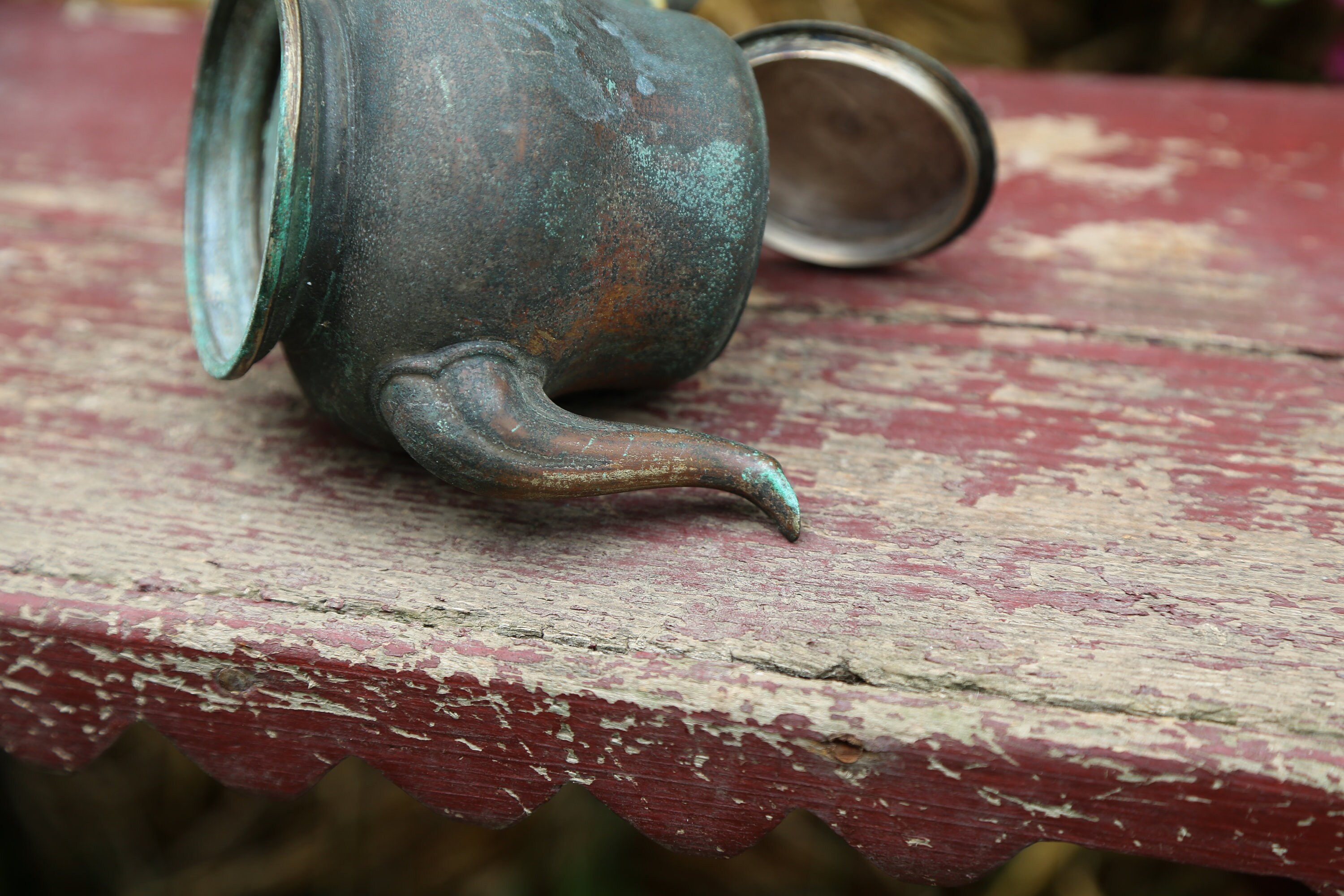 Vintage Copper Coffee Pitcher Pouring, Tea Pitcher, Farmhouse, Cottage ...