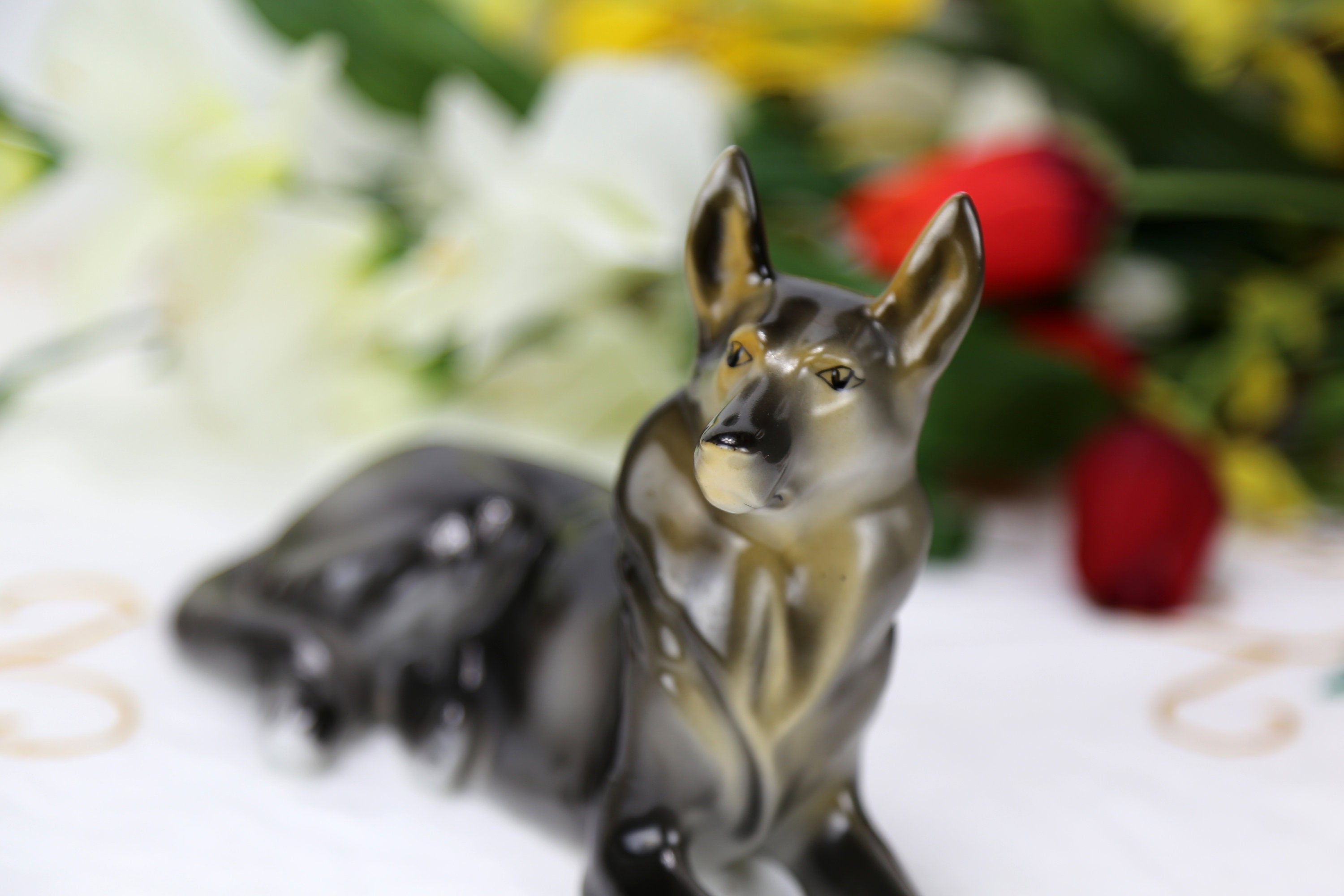 Vintage Hungarian Wolf Dog Hollohaza Porcelain Hand Painted - Etsy Denmark