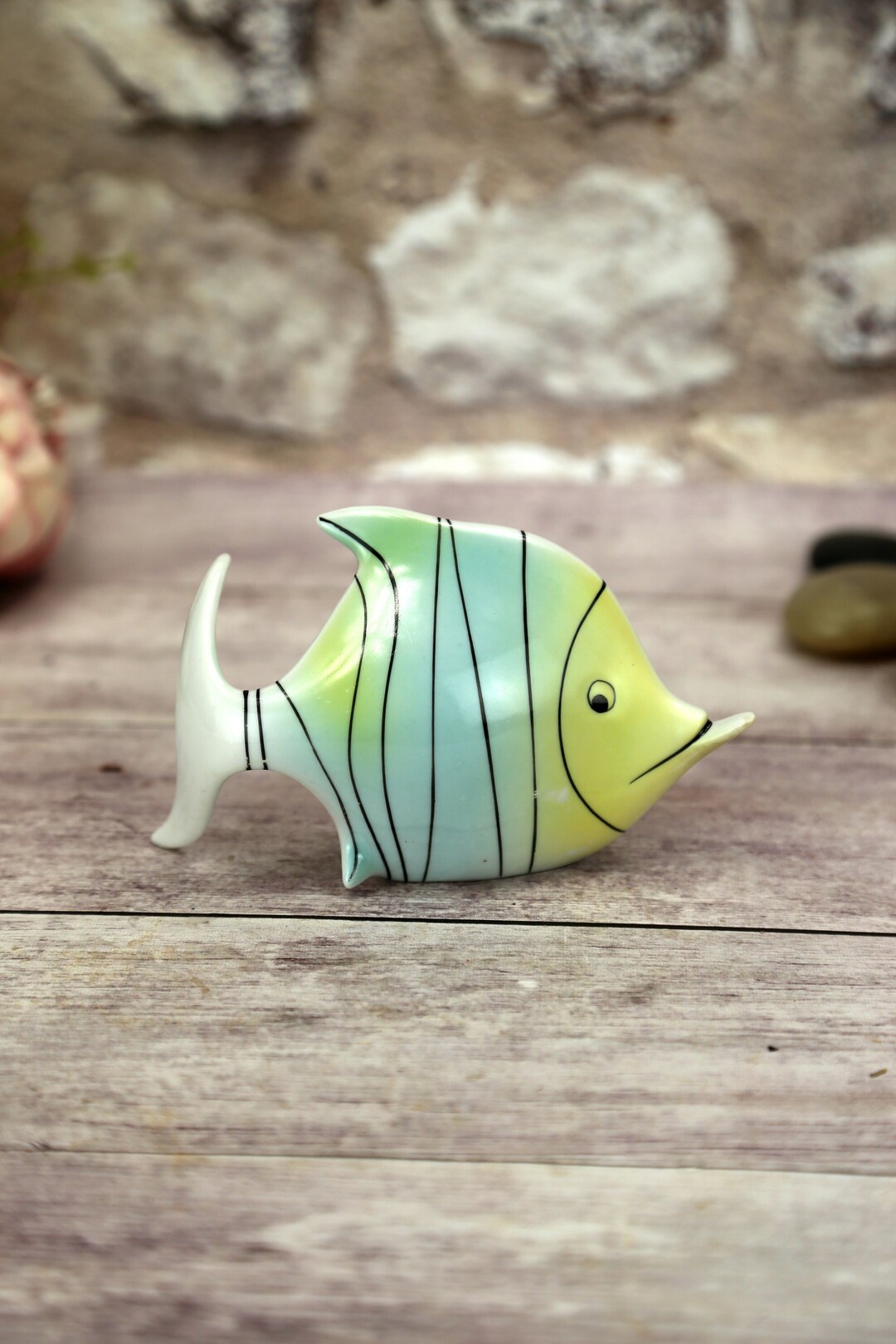 1970's Tare Vintage Artdeco Hand Painted Porcelain Fish, Hungarian ...