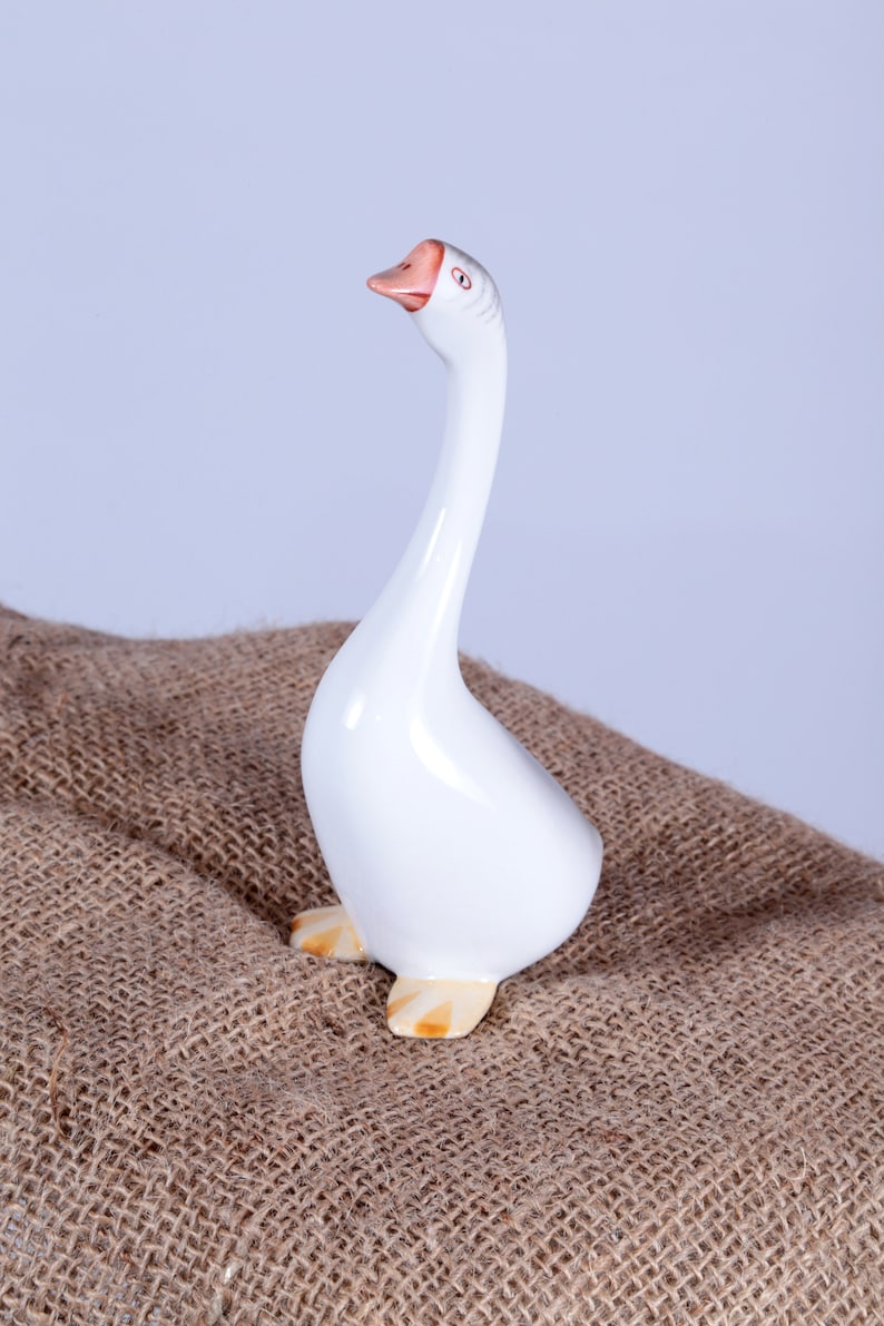 Vintage Hand Painted Porcelain Goose Hollohaza Hungarian - Etsy