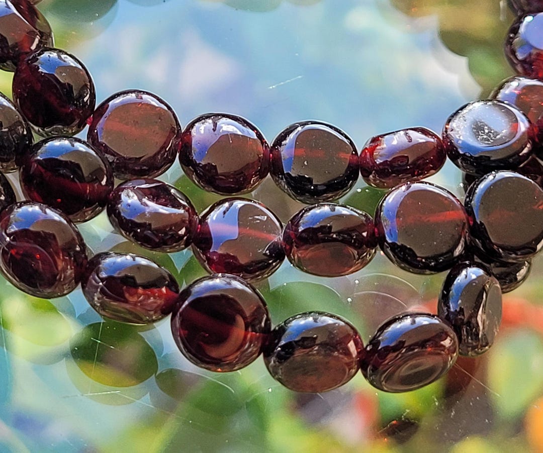 Garnet Almandine Pyrope Natural Stone Smooth Round Discs 9 Mm - Etsy