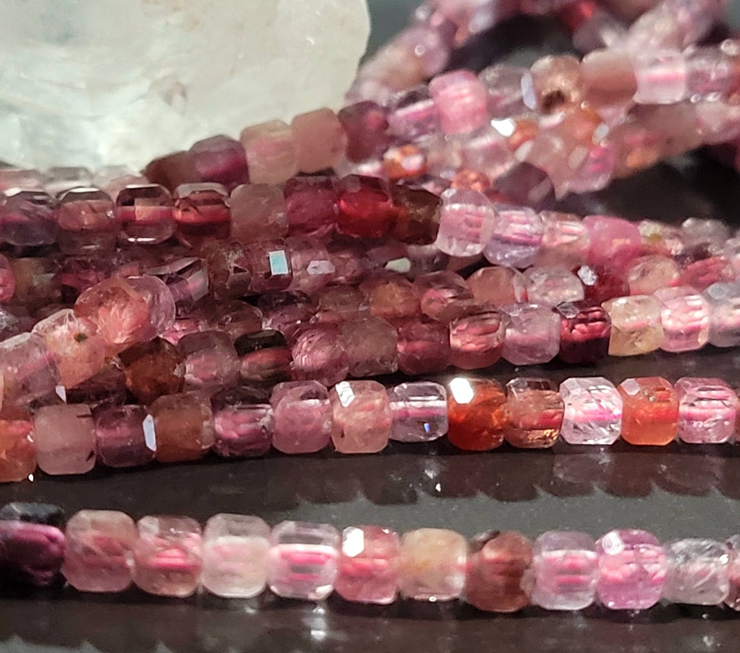 Parma Red Pink Spinel Faceted Cube Beads 4 Mm 12cm 5 - Etsy