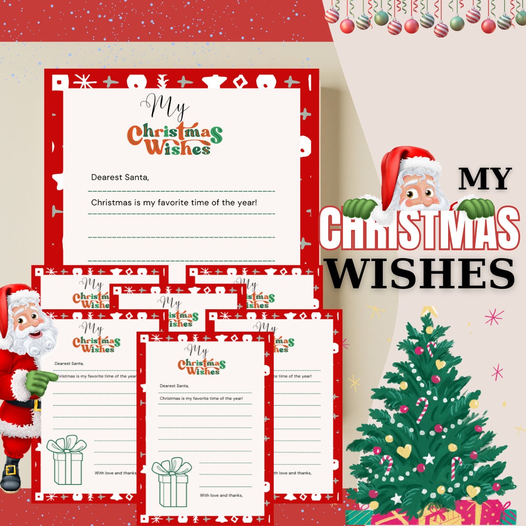 Christmas Wish List Printable Bundle, Christmas Wish List for Kids ...