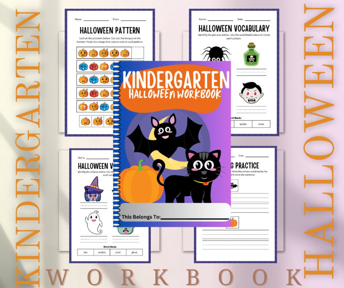 Worksheets for Kids Printable Activity Book Halloween - Etsy