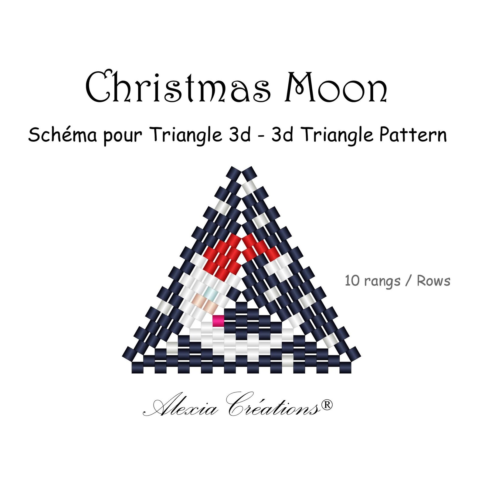 Little 3d Peyote Triangle Pattern, 11 Rows , Christmas Moon. Christmas ...