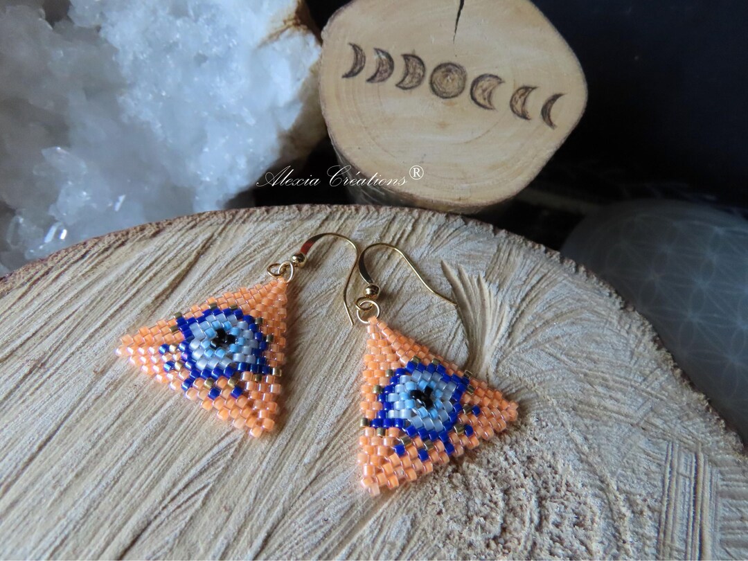 Little 3d Peyote Triangle Pattern, 10 Rows , Nazar Boncuk. Lucky ...