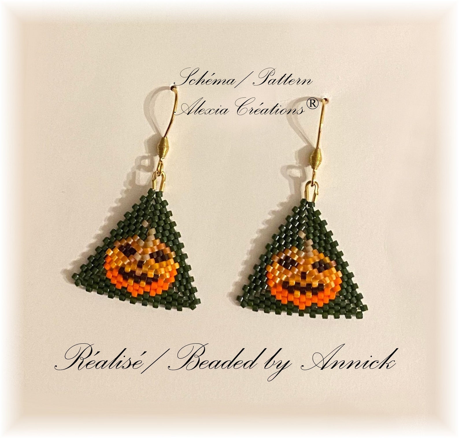 Little 3d Peyote Triangle Pattern, 11 Rows , Halloween Pumpkin. Pumpkin ...